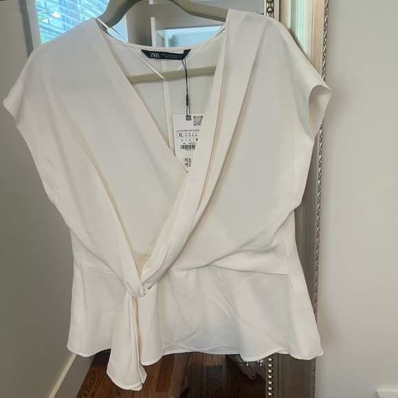 Zara | Tops | Zara Side Knotted Crepe Top | Poshmark